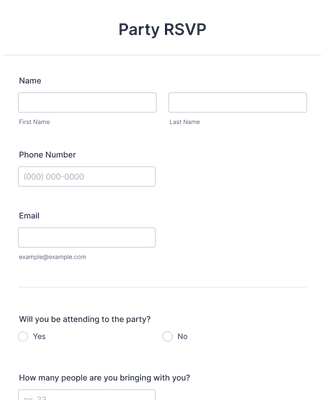 Party RSVP Form Template | Jotform