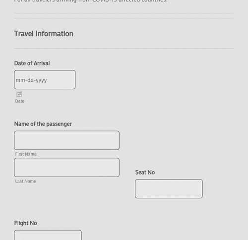 Passenger Self Reporting Form Template | Jotform