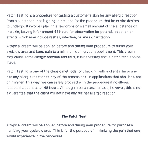 Patch Test Consent Form Template | Jotform