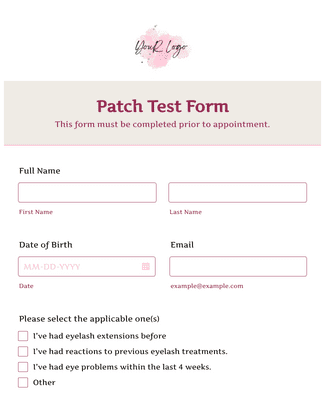 Patch Test Form Template | Jotform