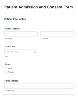 Patient Admission and Consent Form Template | Jotform