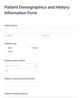 Patient Demographics and History Information Form Template | Jotform