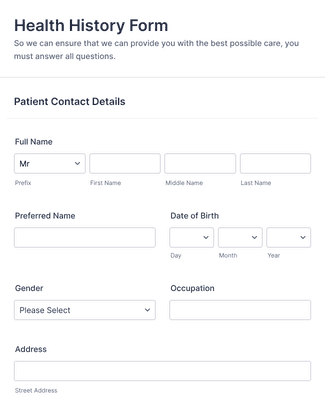 Patient Health History Form Template | Jotform