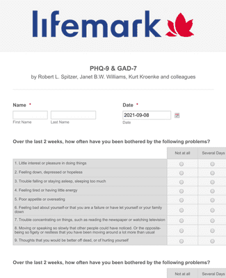 Patient Health Questionnaire and Generalized Anxiety Disorder ...