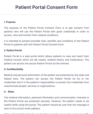 Patient Portal Consent Form Template | Jotform