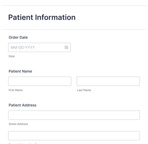 Patient Supplies Order Form Template | Jotform