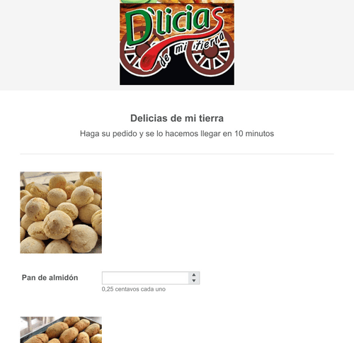 Patisserie Order Form in Spanish Plantilla de formulario | Jotform