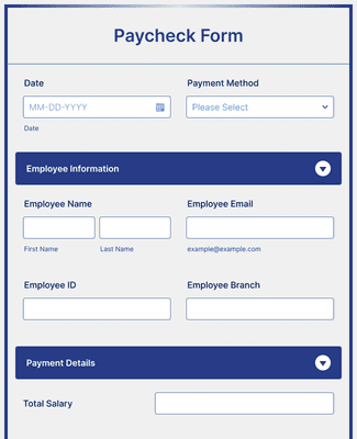 Paycheck Form Template | Jotform