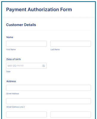 Payment Authorization Form Template | Jotform
