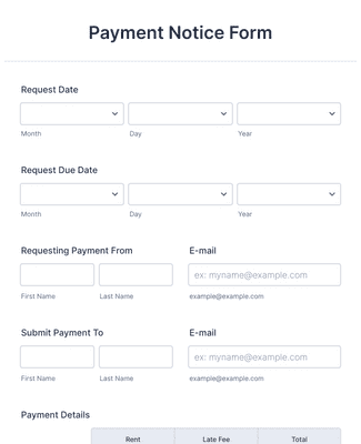 Payment Notice Form Template | Jotform