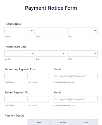 Payment Notice Form Template | Jotform