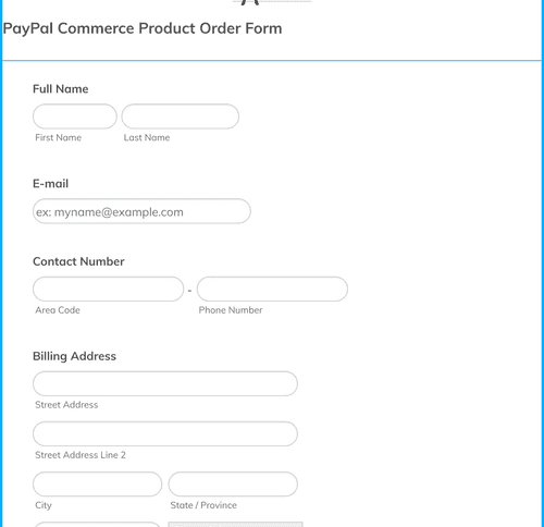 PayPal Business Product Order Form Template | Jotform