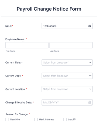 Payroll Change Notice Form Template | Jotform