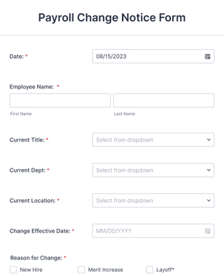 Payroll Change Notice Form Template | Jotform