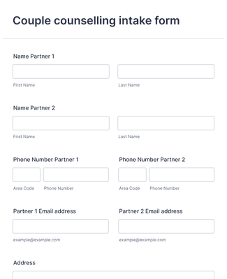 PDF Couples Therapy Intake Form Template | Jotform