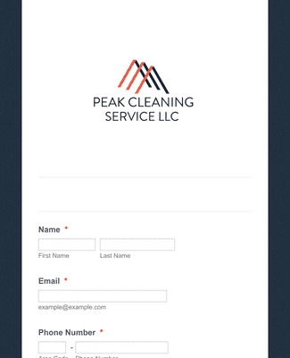 Peak Cleaning Service - Application Form Template | Jotform