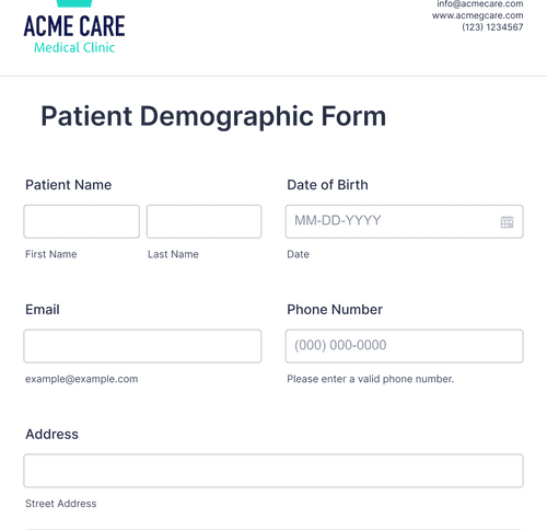 Pediatric Patient Demographic Form Template | Jotform