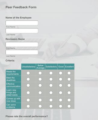 Peer Feedback Form Template | Jotform