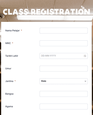 Borang Pendaftaran unifi Form Template | Jotform