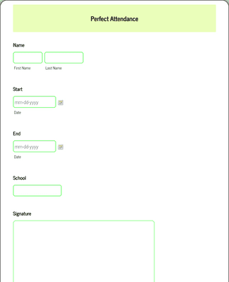 Perfect Attendance Form Template | Jotform