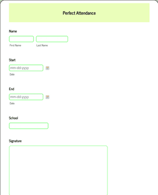 Perfect Attendance Form Template | Jotform
