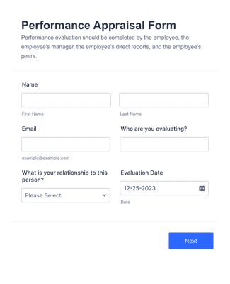Performance Appraisal Form Template | Jotform