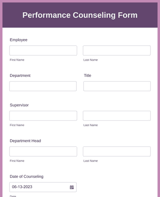 Performance Counseling Form Template | Jotform