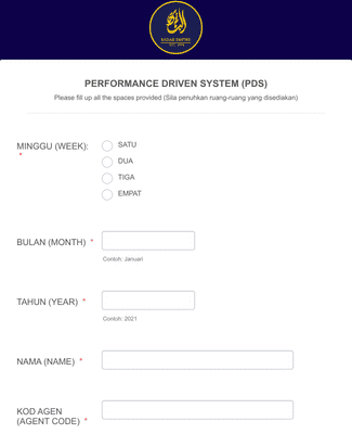PERFORMANCE DRIVEN SYSTEM (PDS) Form Template | Jotform