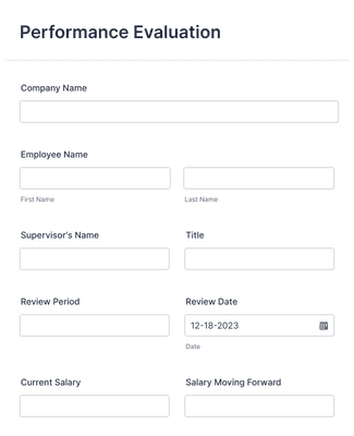 Performance Evaluation Form Template | Jotform