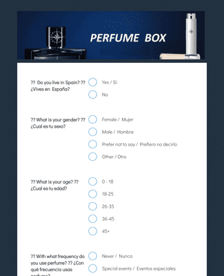 Perfume Box Form Template | Jotform