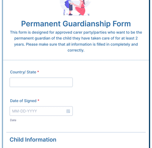 Permanent Guardianship Form Template | Jotform