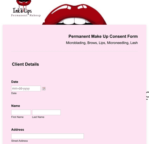 Permanent Make Up Consent Form Template | Jotform