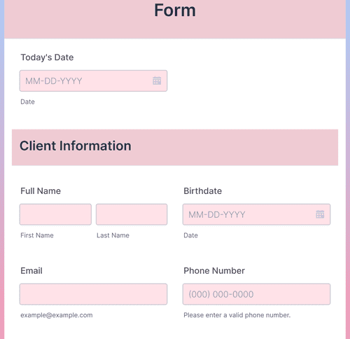 Permanent Makeup Client Intake Form Template | Jotform