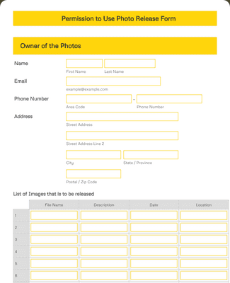 Permission to Use Photo Release Form Template | Jotform