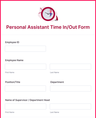 Personal Assistant Time InOut Form Template | Jotform