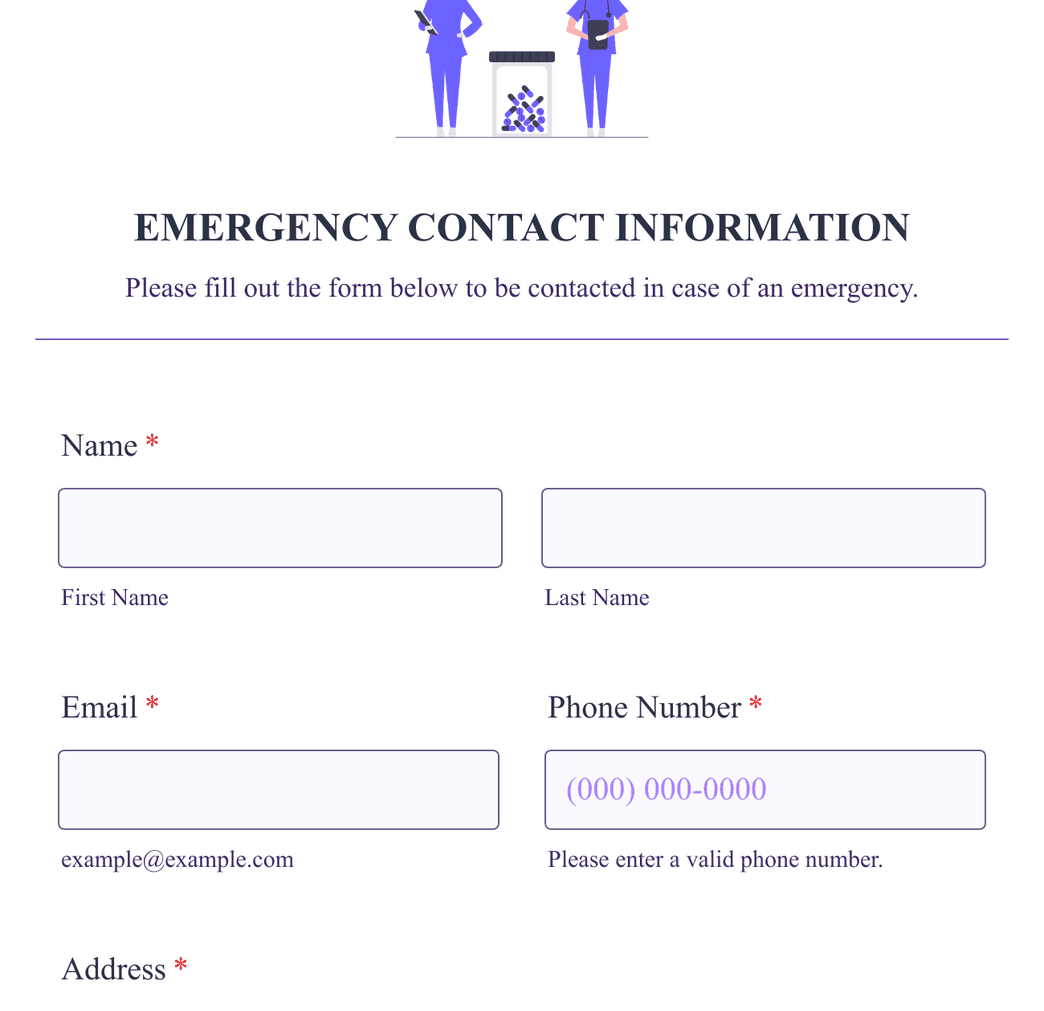 Personal Emergency Contact Form Template | Jotform
