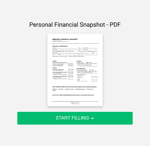 Personal Financial Snapshot - PDF Form Template | Jotform