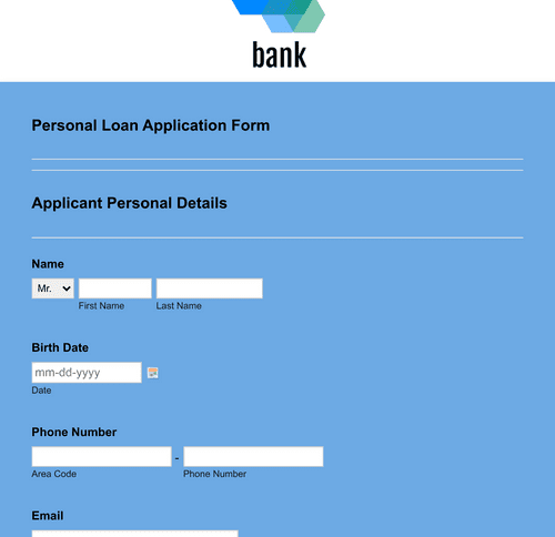 Personal Loan Application Form Template | Jotform