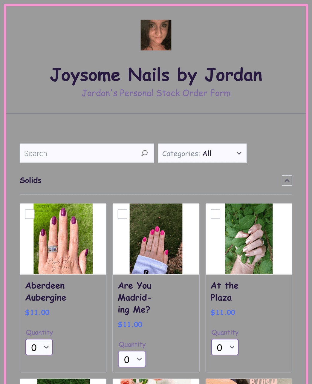 Personal Stock Order Form Template | Jotform