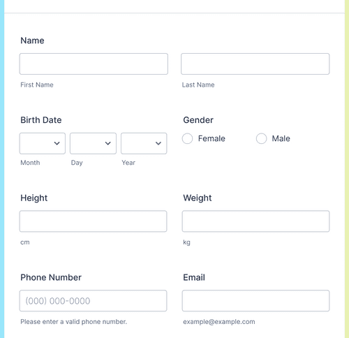 Personal Trainer Client Intake Form Template | Jotform