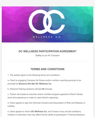 Personal Trainer Contract Form Template | Jotform