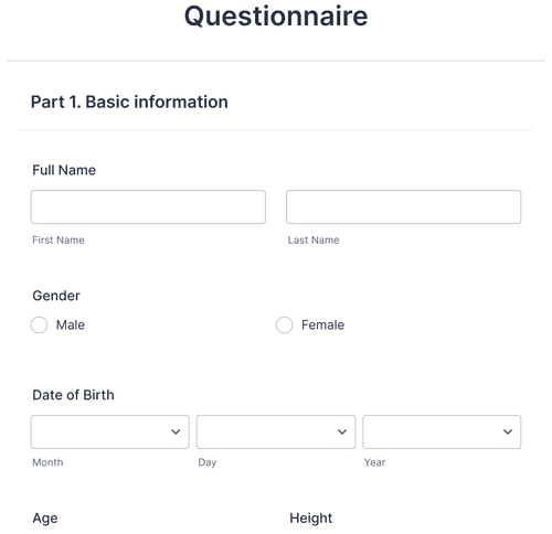Personal Training Client Intake Form Template | Jotform