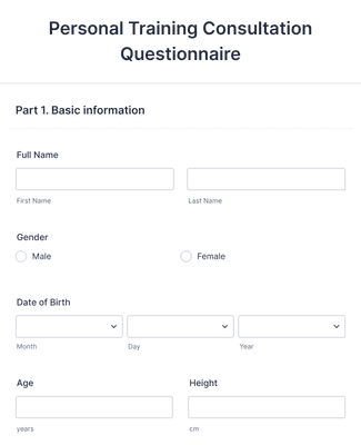 Personal Training Client Intake Form Template | Jotform