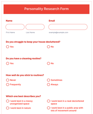 Personality Research Form Template | Jotform