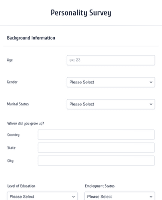 Personality Survey Form Template | Jotform