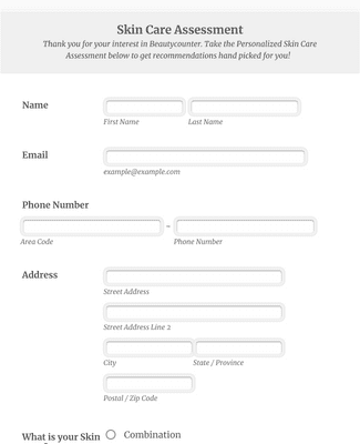 Personalized Skin Care Assessment Form Template | Jotform
