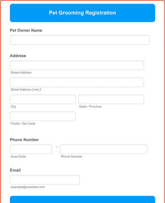 Pet Grooming Registration Form Template | Jotform