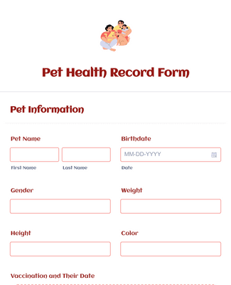 Pet Health Record Form Template | Jotform