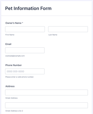 Pet Information Form Template | Jotform