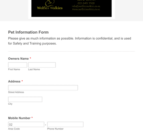 Pet Information Form Template | Jotform
